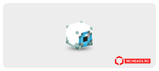 Eyeball (light blue pupil) — Minecraft head