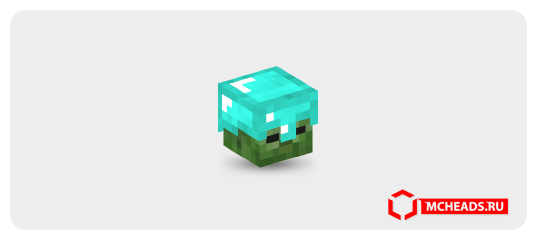 Zombie with Diamond Helmet — Minecraft head