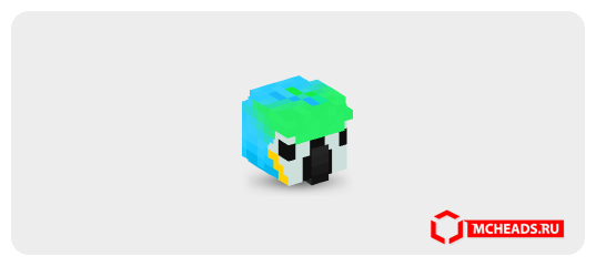Cyan Parrot — Minecraft head
