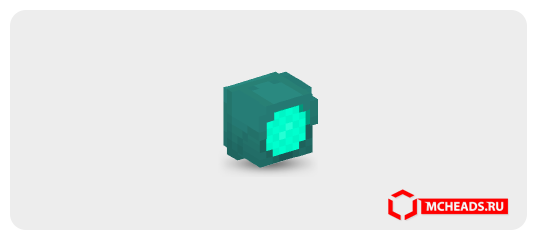 Turquoise Traffic Light - Green (on) — Minecraft head