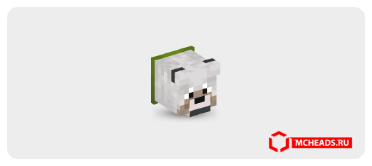 Tamed Wolf (green collar) — Minecraft head