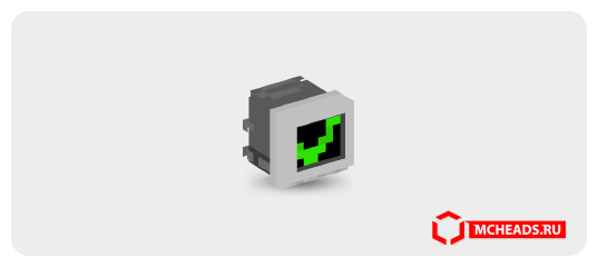 Monitor (checkmark) — Minecraft head