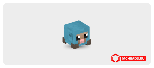 Baby Sheep (cyan) — Minecraft head