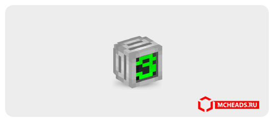 Monitor 3 (green) — Minecraft head