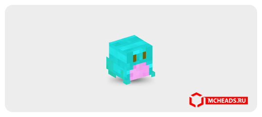 Frog (aqua) — Minecraft head