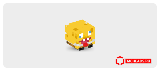 Crazy Spongebob Plushie — Minecraft head