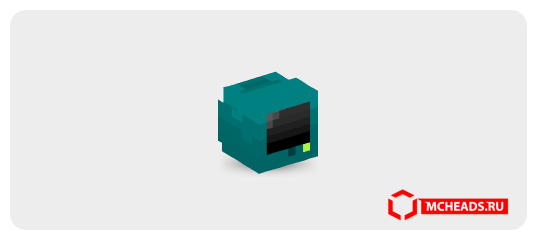 Monitor (cyan) — Minecraft head