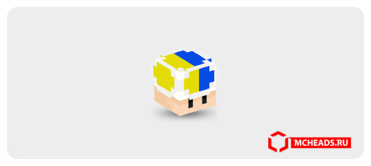 Toad (yellow and blue) — Minecraft head