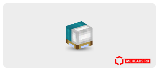 Bed (cyan) — Minecraft head