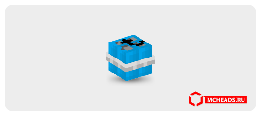 TNT (light blue) — Minecraft head