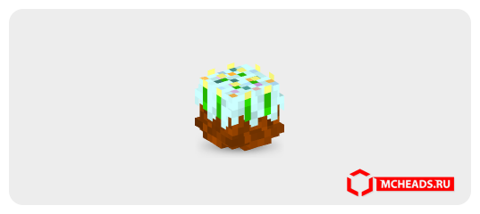 Birthday Cake (green candles) — Minecraft head
