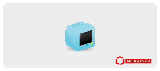 Monitor (light blue) — Minecraft head