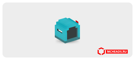 Mailbox (light blue) — Minecraft head